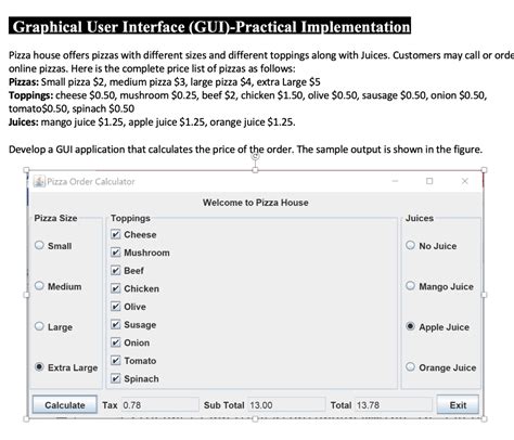 Solved Graphical User Interface GUI Practical Chegg