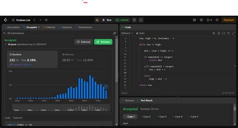 day 5 of leetcode challenge binary search ali javed posted on the