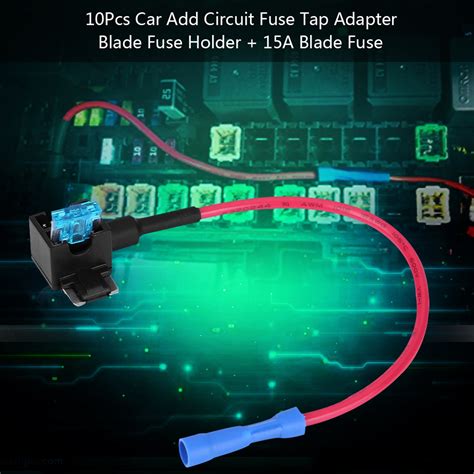 10Pcs Auto Car Add Circuit Fuse Tap Adapter 15A Micro Mini Blade Fuse Holder Walmart Com