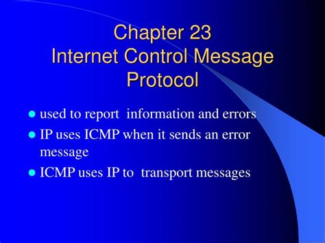 Ppt Chapter 23 Internet Control Message Protocol Powerpoint Presentation Id3519857
