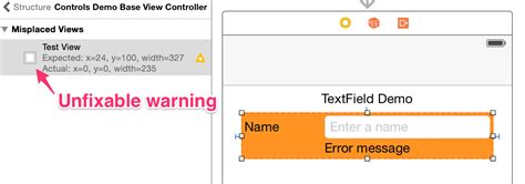 ios misplaced view warning and odd behavior with ib designable custom