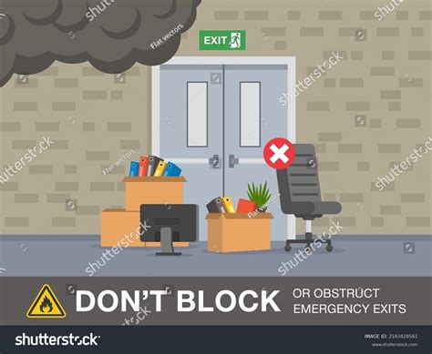 Fire Safety Activity Do Not Block Stock Vector Royalty Free 2163428561 Shutterstock