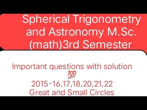 Trigonometry In Astronomy