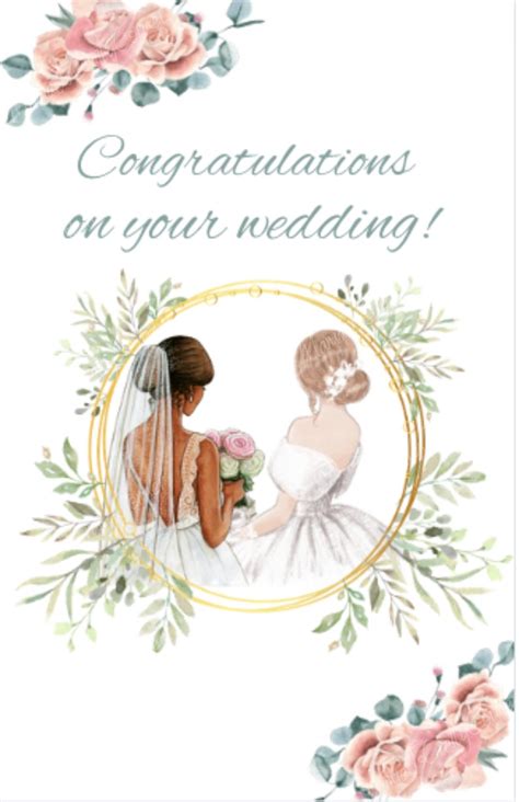 Congratulations On Your Wedding Greeting Card For Same Sex Couples Etsy