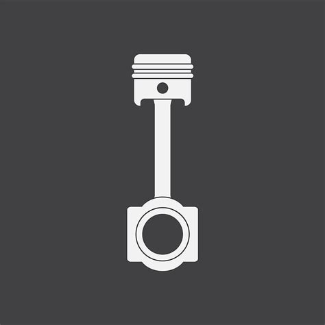 검은 배경 자동차 피스톤 벡터에 흰색 아이콘 Ai Eps Uidownload