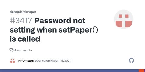 Password Not Setting When Setpaper Is Called · Issue 3417 · Dompdf