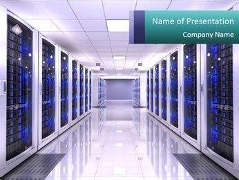 Server Room PowerPoint Template Backgrounds Google Slides ID SmileTemplates Com