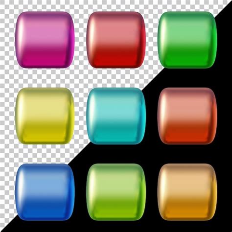 3d Square Button Psd