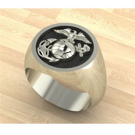 Sterling Silver Marine Corps Ring Etsy