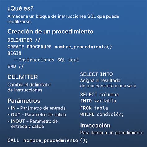 Procedimientos En Mysql Qué Son Cómo Se Crean E Invocan