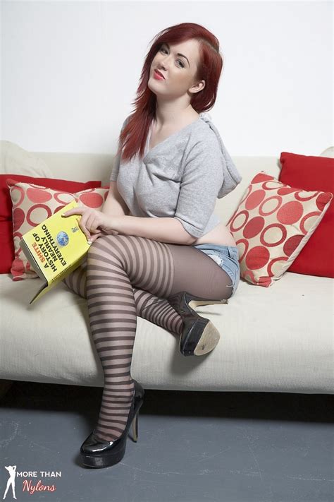 Busty Redhead Beauty In Her Sexy Patterned Tights Porn Pictures XXX Photos Sex Images