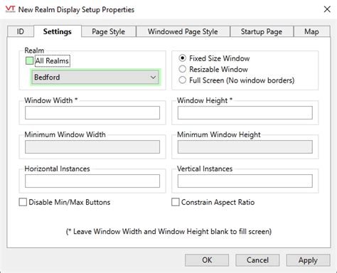 Realm Display Setup Tags