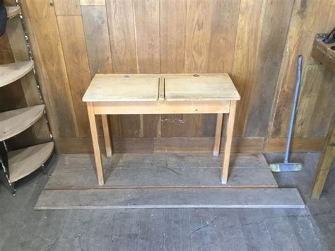 Double School Desk With Twin Opening Tops Authentic Reclamation