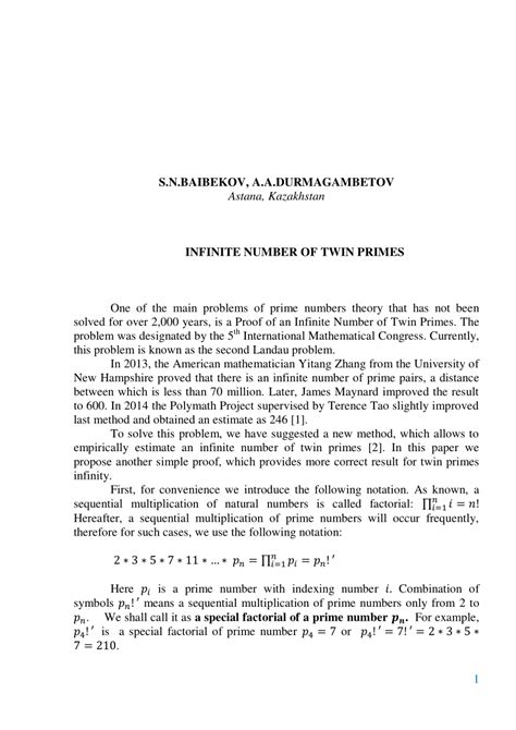 pdf infinite number of twin primes
