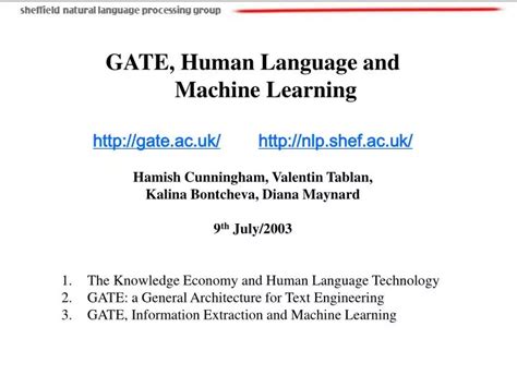 Ppt Gate Human Language And Machine Learning Gate Ac Uk Nlp Shef Ac Uk Powerpoint