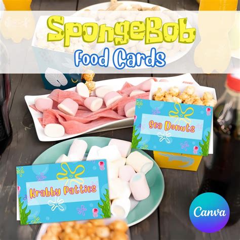 Spongebob Labels Customize Etsy