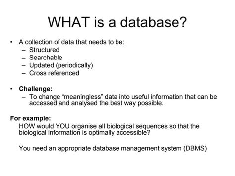 1databases For Bioinformatics And Its Types Ppt