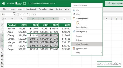 how to clear multiple cells in excel excel bootcamp