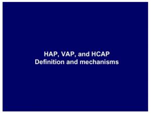 HAP VAP And HCAP Definition And Mechanisms Infection Update