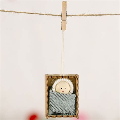 9 Pcs 크리스마스 축하 용품 나무 상자 작은 인형 펜던트 어린이 선물 작은 인형 펜던트 트리 펜던트 회색