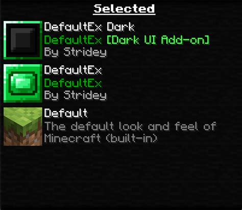 DefaultEx Dark Mode Minecraft Texture Pack