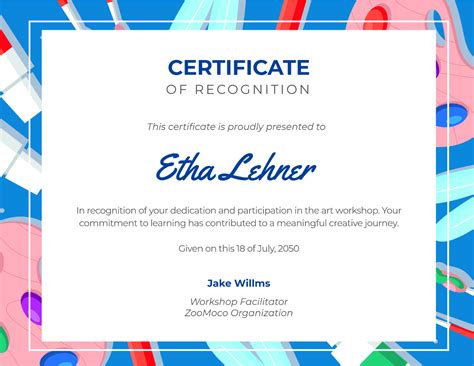 Free Bronze Art Certificate Template To Edit Online