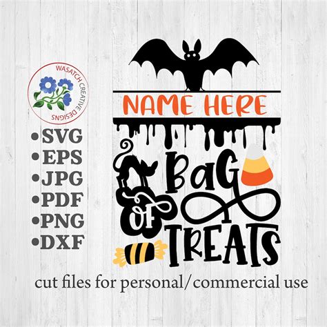 Trick Or Treat Bag Svg Svg Fileshalloween Svg Cricut Files