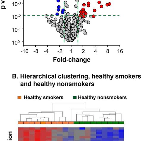 volcano plot and unsupervised hierarchical clustering of differentially