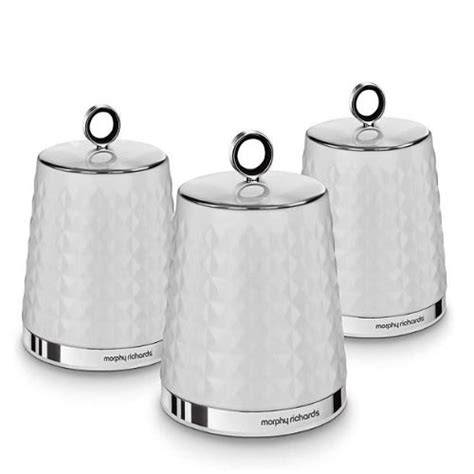 Morphy Richards Dimensions Set Of 3 Round Kitchen Storage Canisters 1 3l White Konga Online