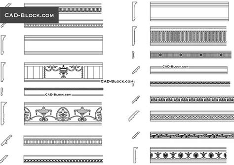 Cornice Autocad Block 2d Dwg Drawings