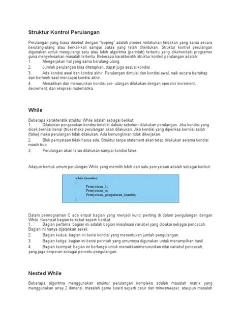 Struktur Kontrol Perulangan Pdf