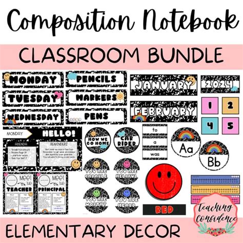 Composition Notebook Theme Classroom Decor Bundle By Teaching Confidence