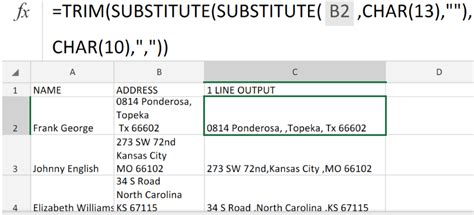 Excel Formula Remove Line Breaks