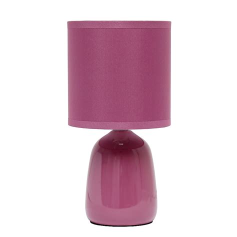 Simple Designs 10 04 In Mauve Led Table Lamp With Fabric Shade Lt1134 Mve At