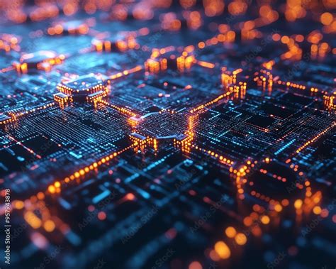 Complex Blockchain Network Spread Across A Vast Digital Canvas With