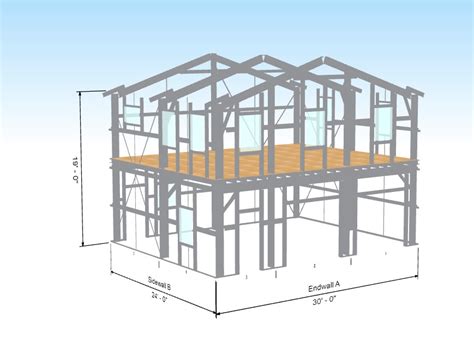 30 X 24 Gable Roof Garage Adu Kit Factory 2u Steel Buildings