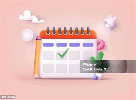 체크 기호가 있는 캘린더 아이콘입니다 3d 웹 벡터 일러스트레이션 달력에 대한 스톡 벡터 아트 및 기타 이미지 달력 레저 활동 일함 Istock