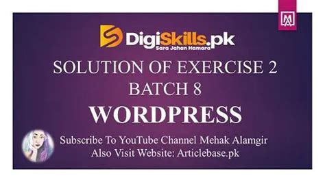 digiskills wordpress exercise 2