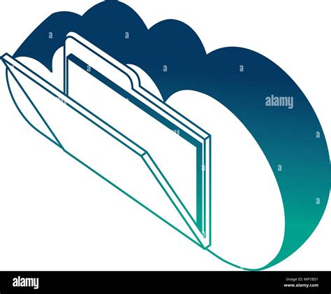 Cloud Computing Folder Data Information Isometric Stock Vector Image
