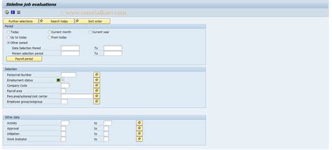 S AHR SAP Tcode Sideline Job Evaluations S AHR SAP Tcode Sideline Job Evaluations