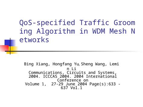 ppt qos specified traffic grooming algorithm in wdm mesh networks