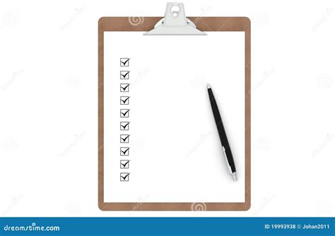 Clipboard With Checklist And Pen Royalty Free Stock Photos Image
