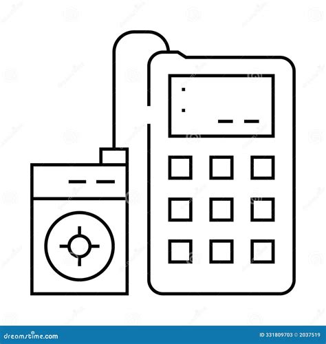 Sensor Calibration Electronics Line Icon Vector Illustration Stock
