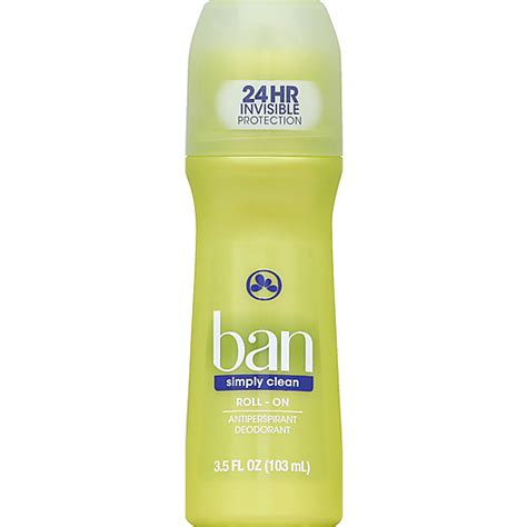 Ban Antiperspirant Deodorant Roll On Simply Clean 35 Oz Deodorants