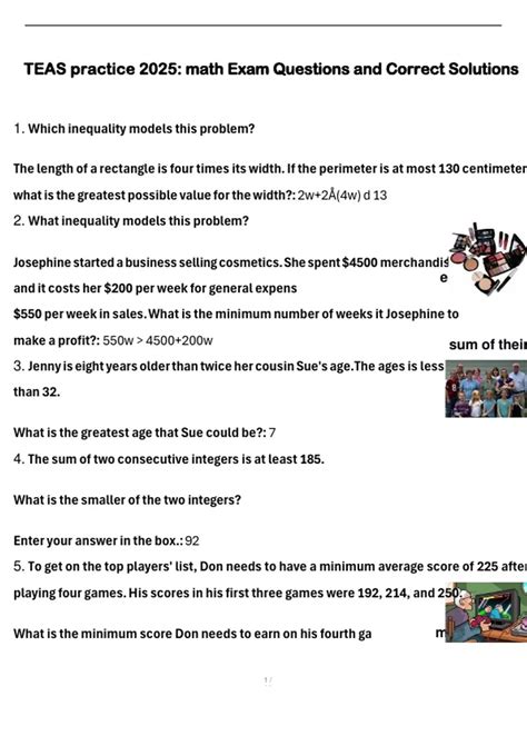 Teas Practice 2025 Math Exam Questions And Correct Solutions Ati