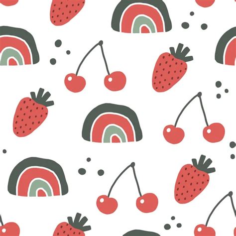 100 000 Cute Strawberry Pattern Vector Images Depositphotos