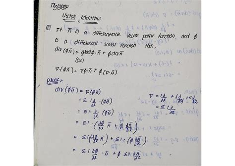 SOLUTION Vector Identities Theorem Studypool
