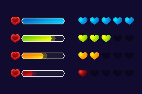 Free Vector Video Game Health Bar Element Collection