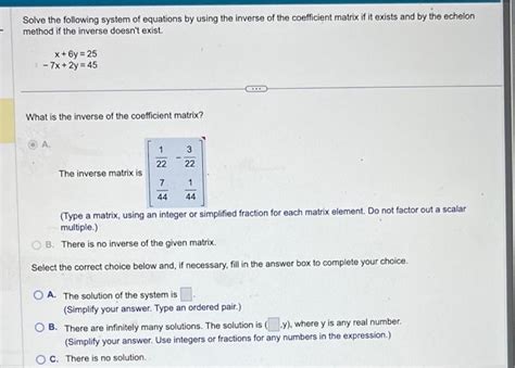 solved solve the following system of equations by using the