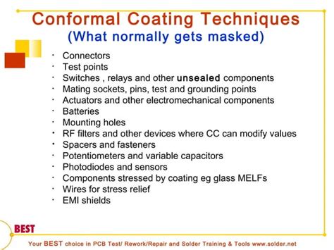 Masking For Conformal Coating Of Pcbs Ppt